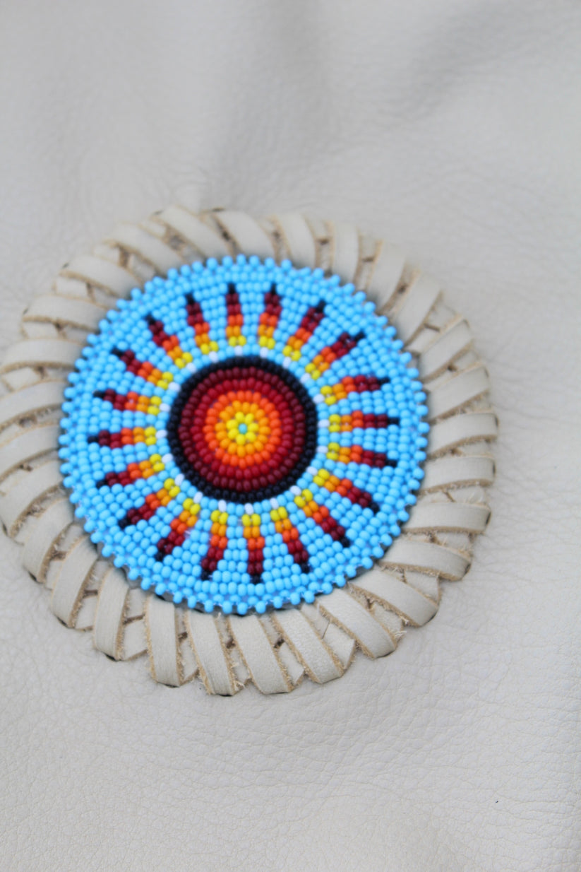 Beaded pipe bag, leather chanupa bag – Thunder Rose Leather